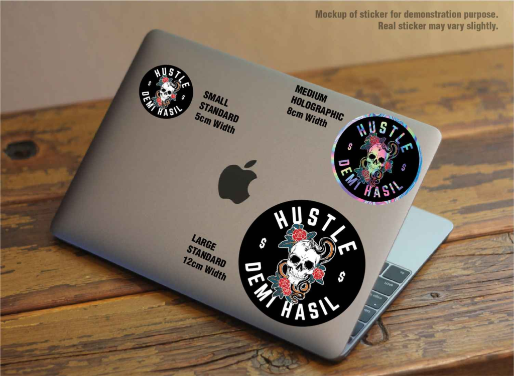 [STICKERS] HUSTLE DEMI HASIL - Replique Tees